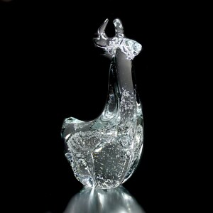 Reindeer Art Glass Paperweight, Figurine, Controlled Bubble ...