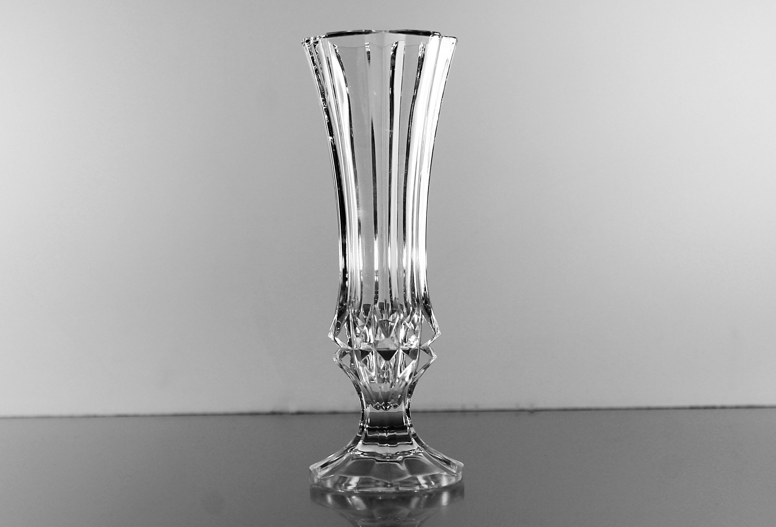 Crystal Footed Vase, Cristal D'Arques-Durand, Bonneval, Vertical and ...