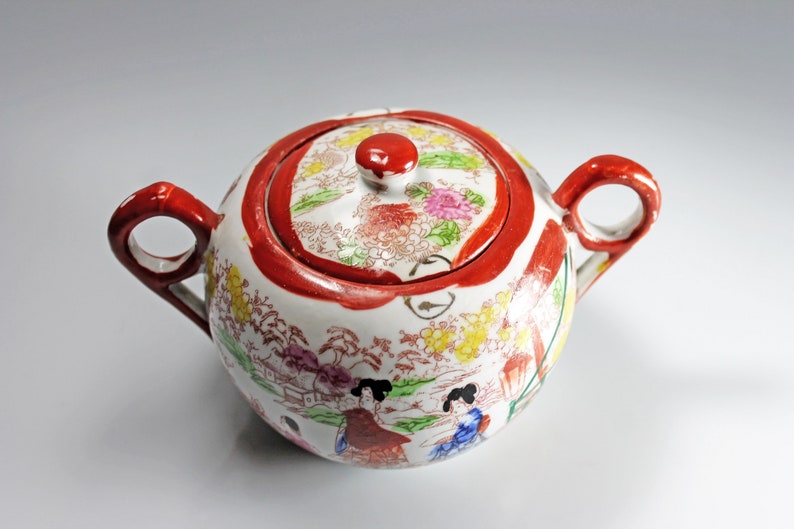 Sugar Bowl Geisha Hand Painted Made in Japan | Etsy