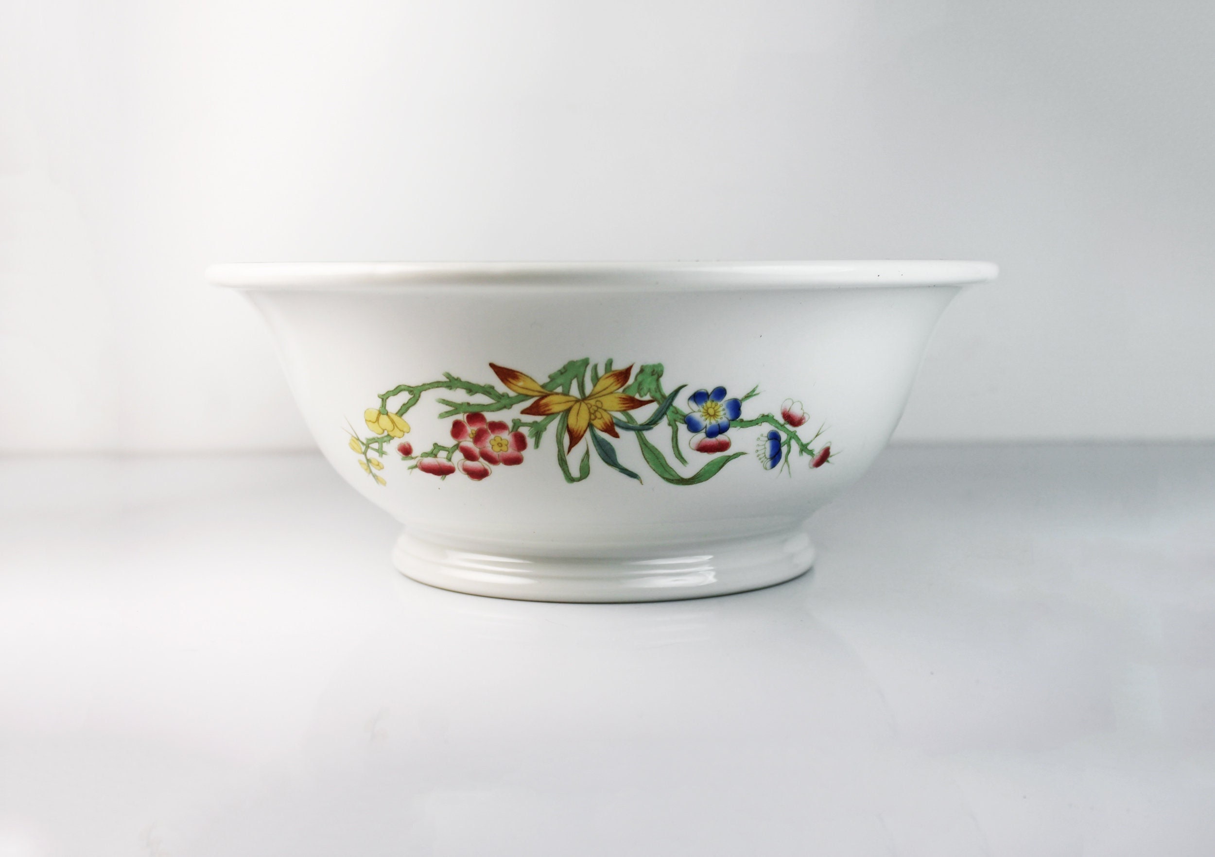 Vegetable Bowl, Syracuse China, Bombay, Restaurant ware, Footed, Floral ...