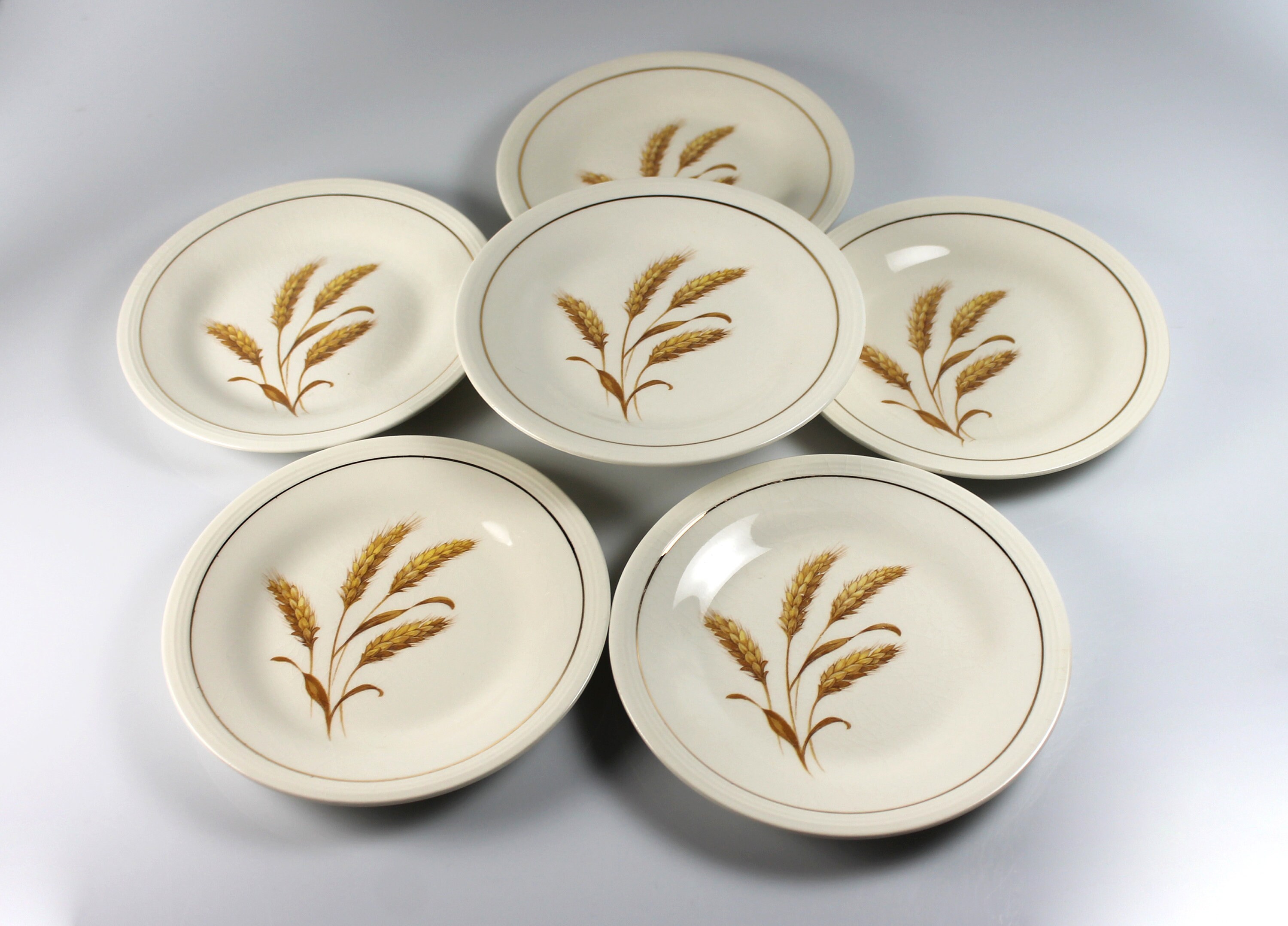 Edwin Knowles, Bread and Butter Plates, Golden Wheat, Roll Plate ...