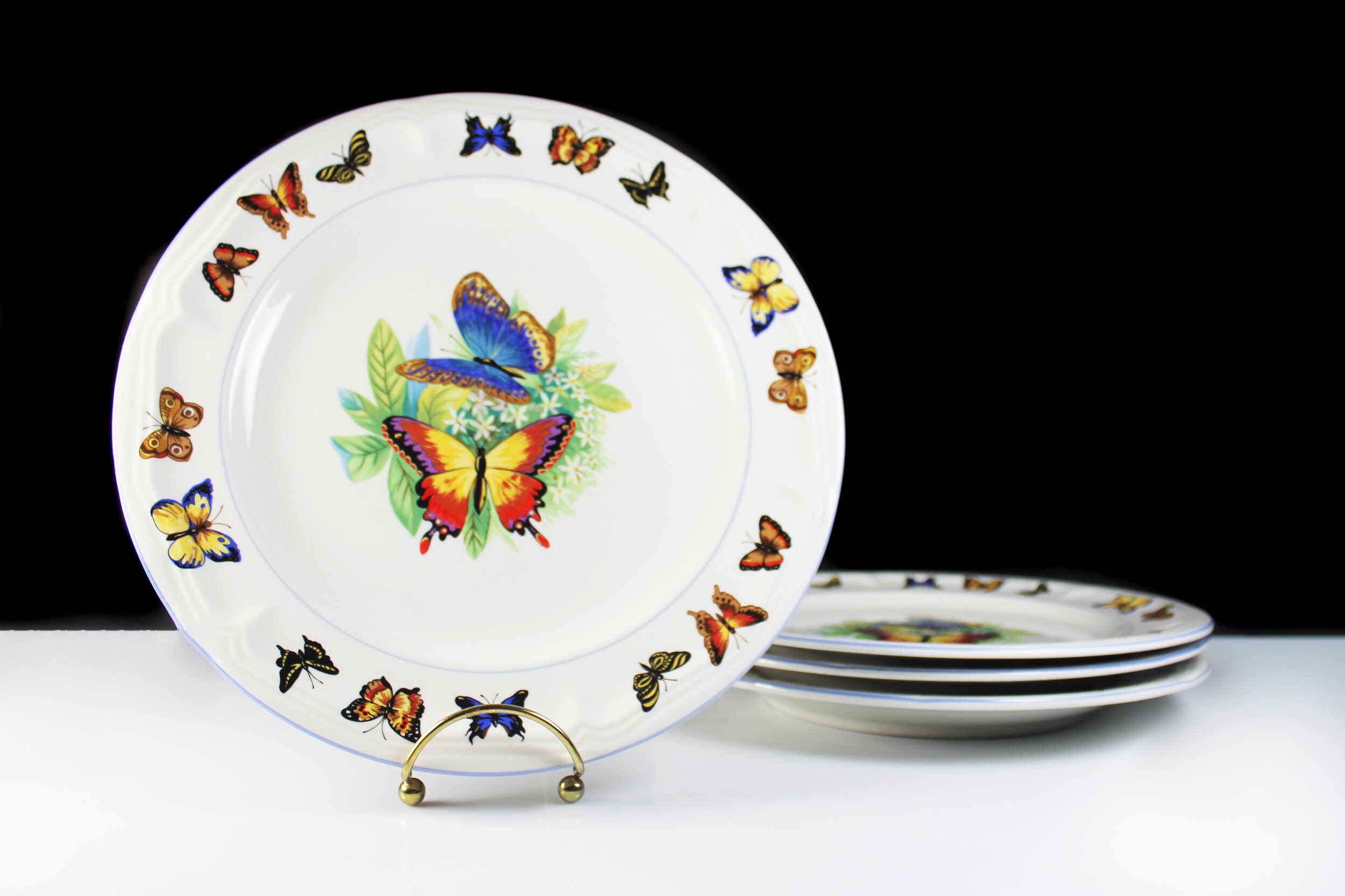 Dinner Plates, Tabletops Unlimited, Butterflies, Set of 4