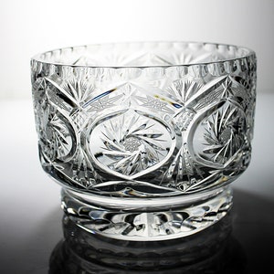 Crystal Centerpiece Bowl, Avitra Williamsburg, Cut Glass, Pinwheel and ...