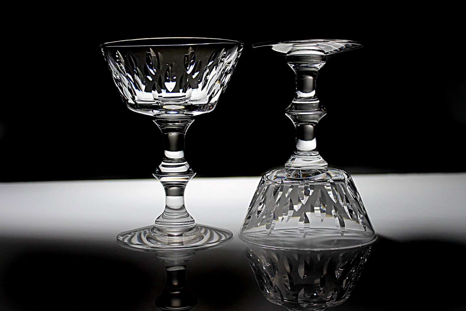 Hawkes Crystal Champagne Glasses, Tally Ho, Tall Sherbet, Set of 2 ...