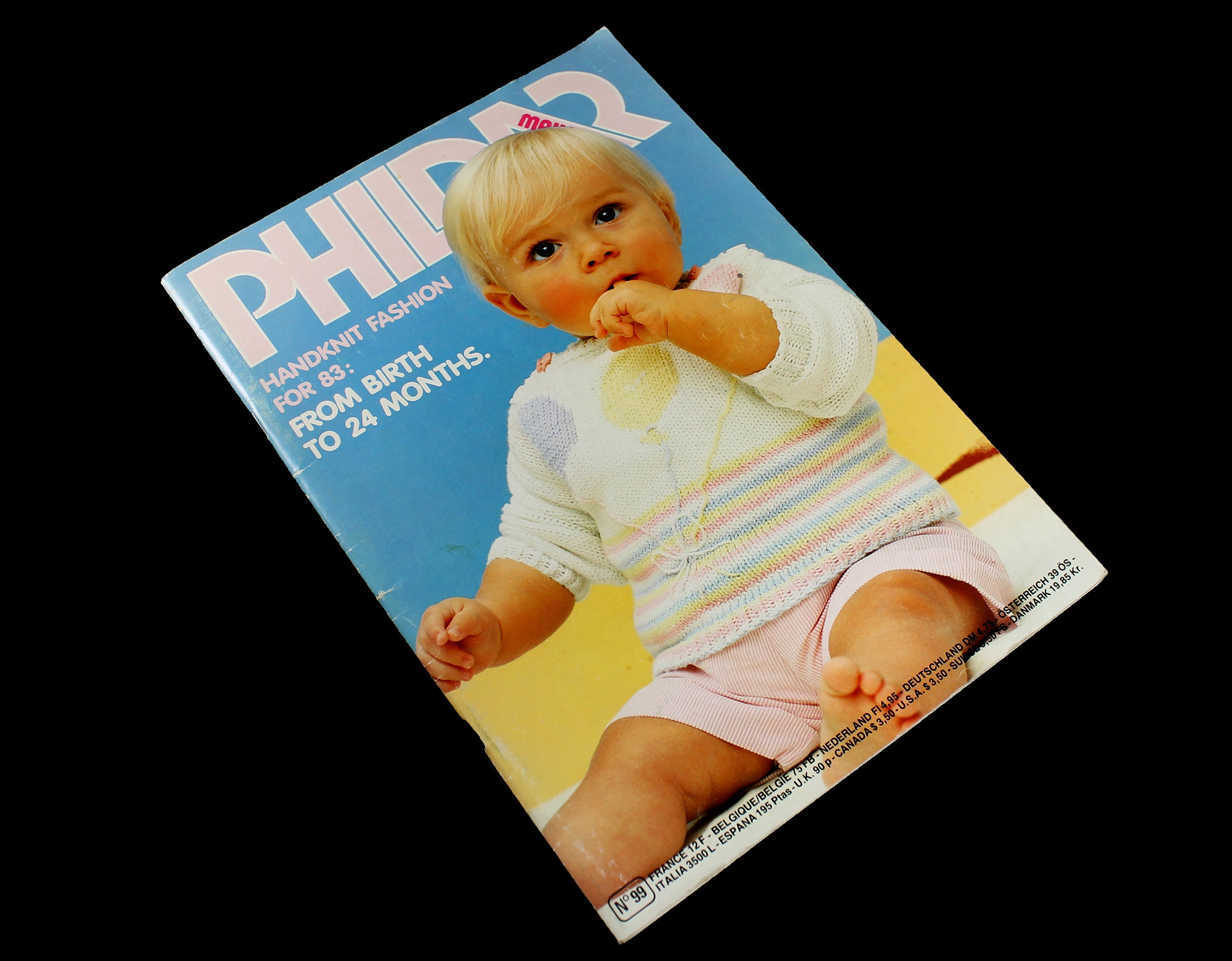 Phildar Pattern Booklet, Baby Handknits, No 99, 1983 Edition, 37 Patterns