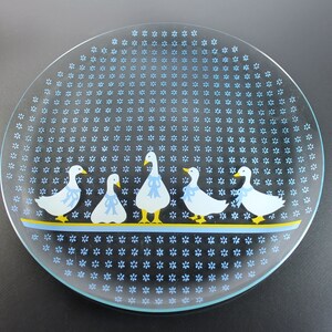 Round Glass Goose Tray, Goose Platter, Serving Plate, 13 Inch, Cake ...