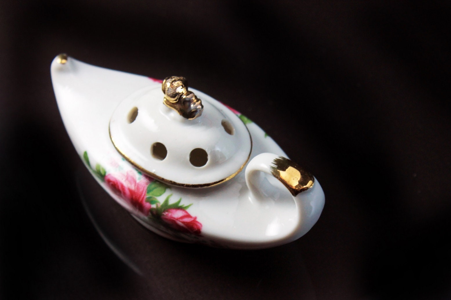 Miniature Lamp Incense Burner, Porcelain Aladdin's Lamp, Decorative ...