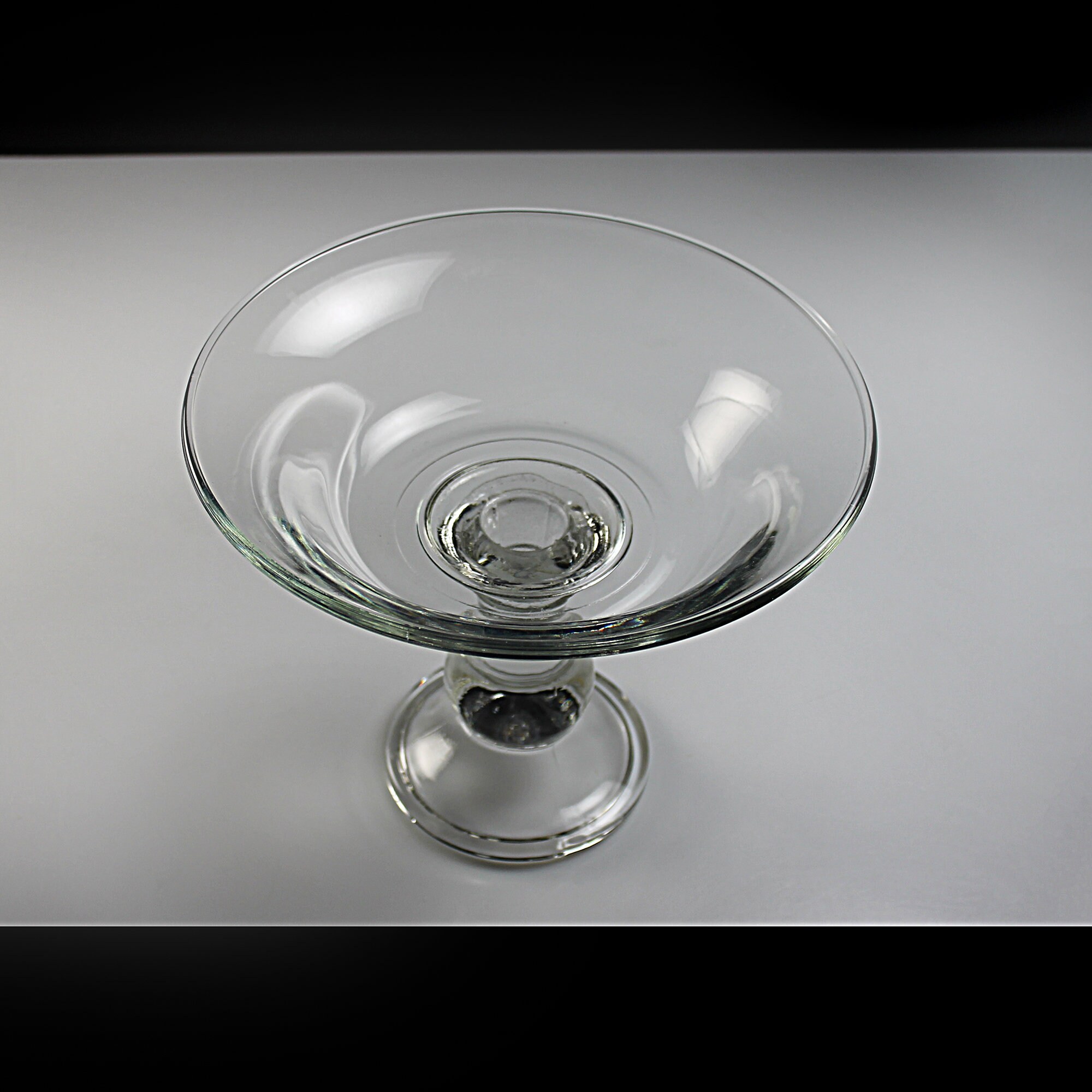 Clear Glass Pedestal Compote, Centerpiece, Giftware, Fruit Bowl, Small ...