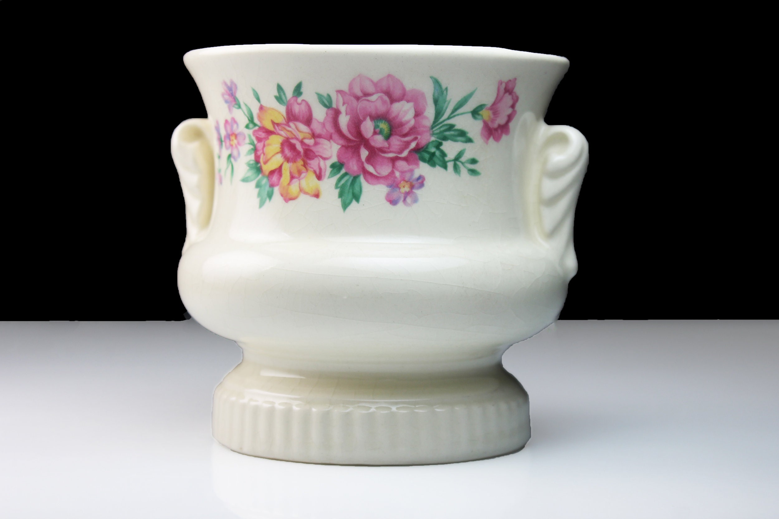 Planter, Royal Copley Jardiniere, Floral Pattern, Small