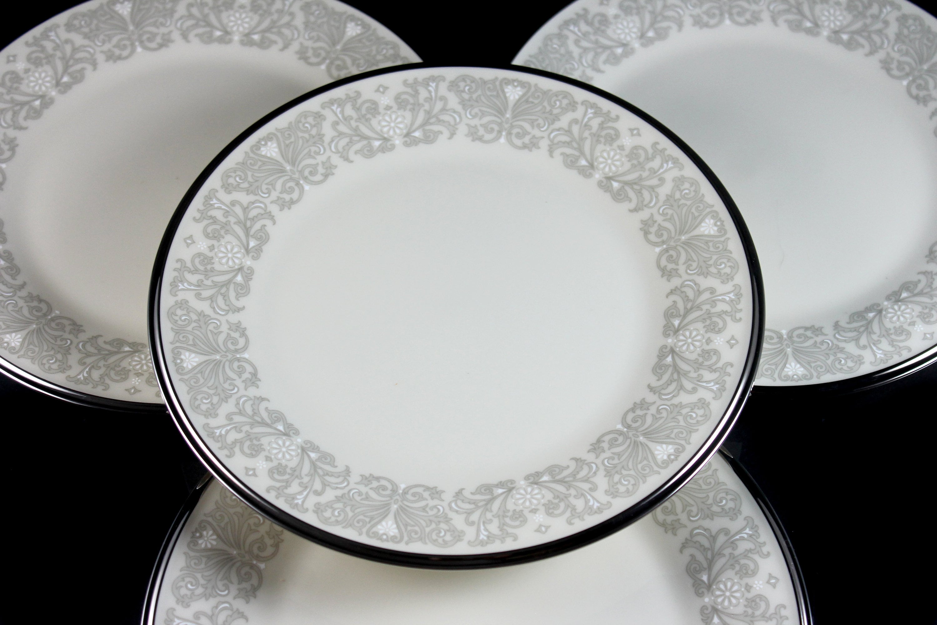 Salad Plates, Lenox, Snow Lily, Discontinued, Cream Color, Set of 4 ...