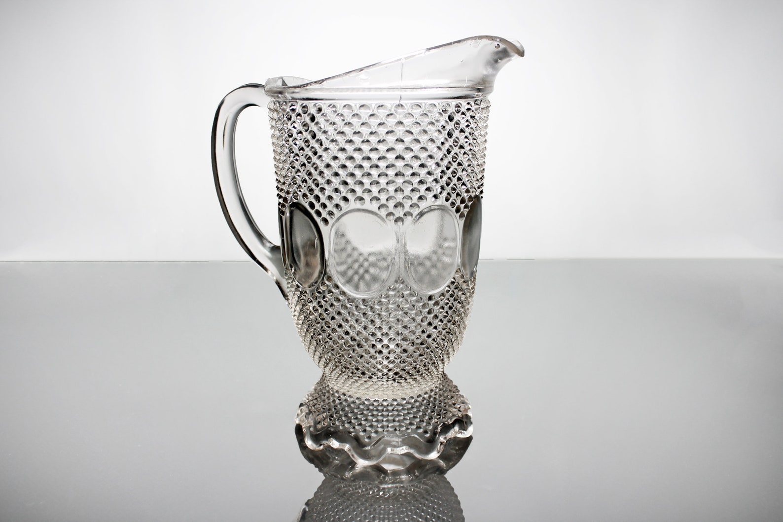 Antique EAPG Pitcher Kokomo Dew and Raindrop Clear Glass - Etsy