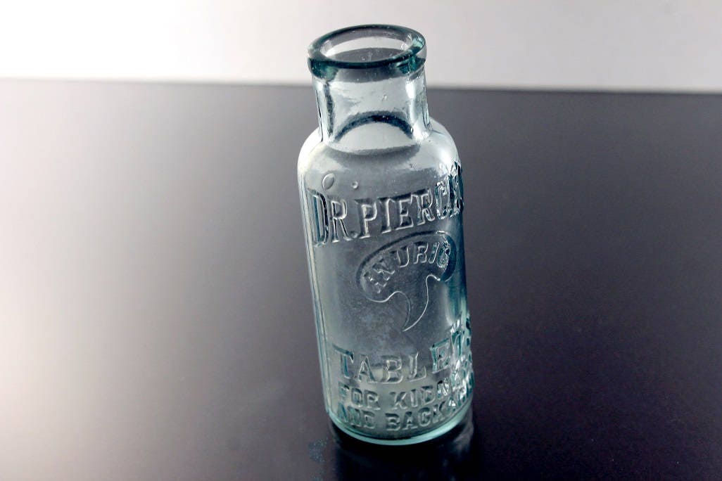 Antique Bottle, Dr. Pierce's Anuric Tablets, Aqua, Circa 1914, Quack Medicine Bottle ...
