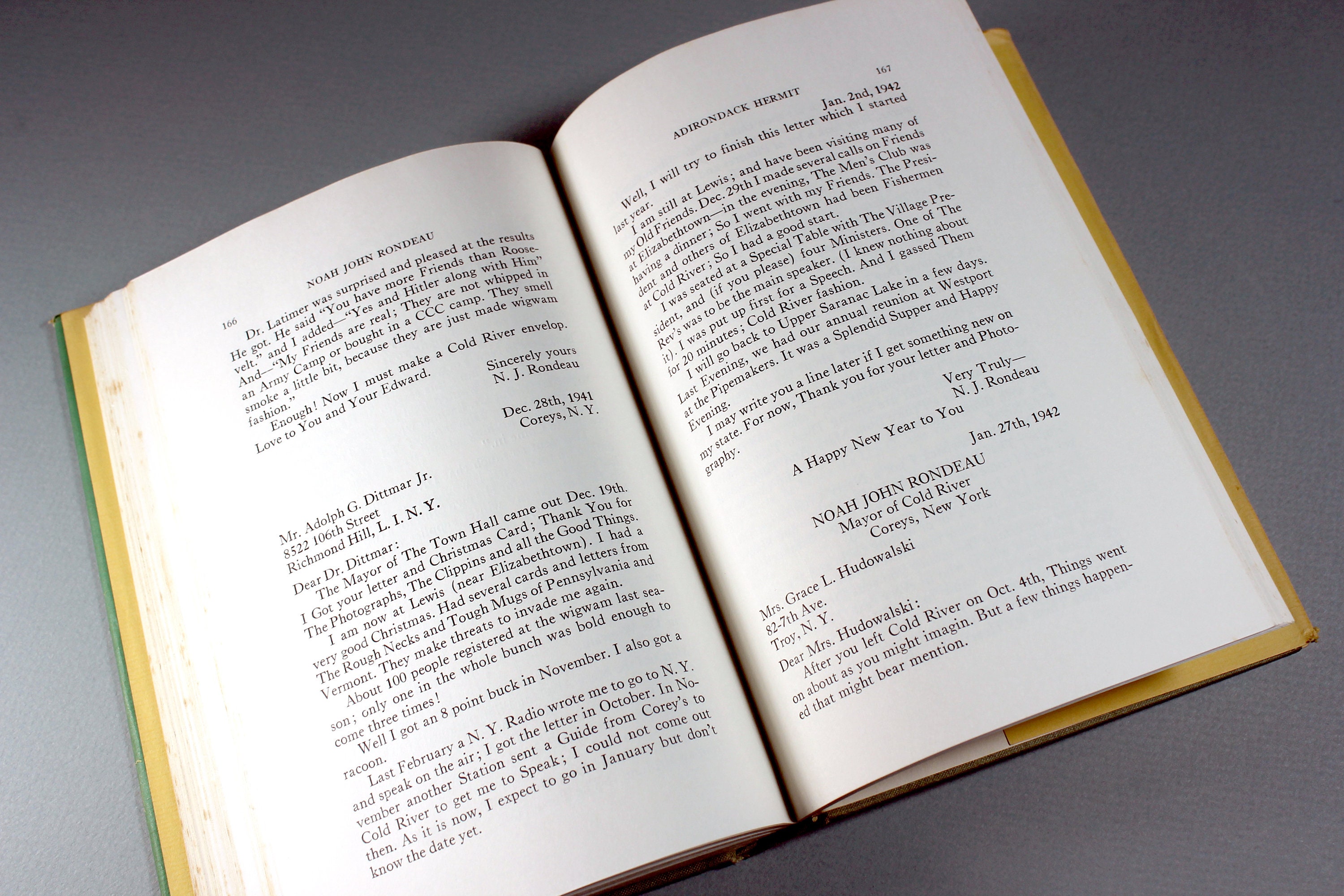 1969 Hardcover Book, Noah John Rondeau, Adirondack Hermit, First ...