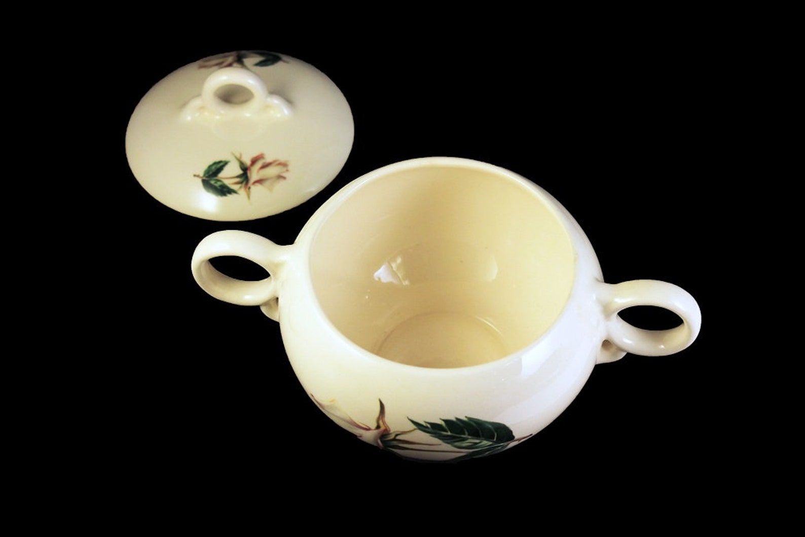 Sugar Bowl Universal Pottery Ballerina White Rose Pattern - Etsy