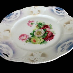 Cake Plate, Made in Germany, Hand Painted, Floral Pattern, Embossed ...