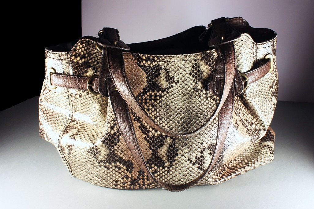 Python Style Tote Bag, Jessica Simpson, Matching Wallet, Designer ...