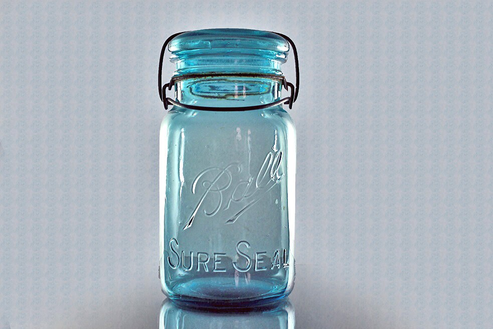 Ball Sure Seal Canning Jar, One Quart, Wide Mouth, Wire Bail Top ...