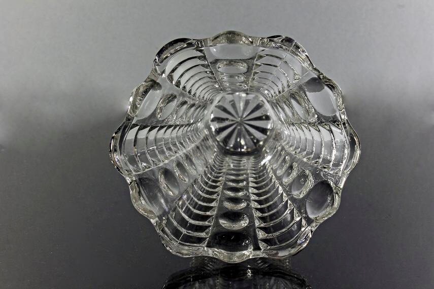 Vase, Anchor Hocking, Clear Glass, Dot and Bar Pattern
