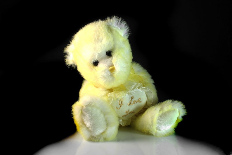 Yellow Teddy Bear, Goffa Interntaional, I Love You, Stuffed Animal ...