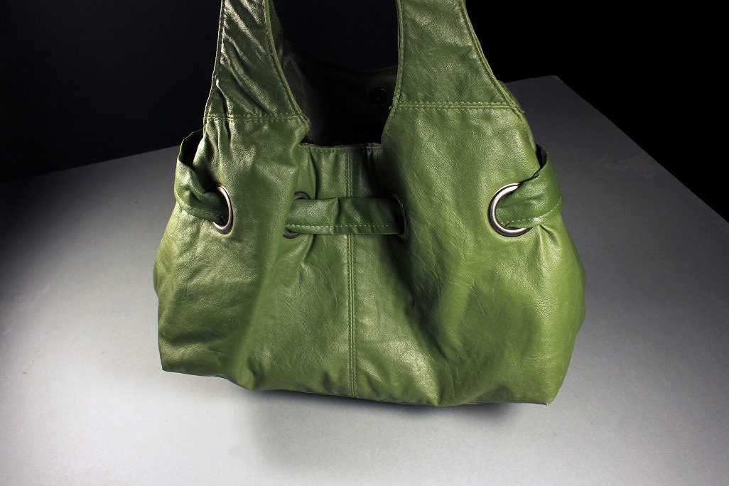 Green Handbag, Mondo, Purse, Large Bag, Hobo Bag, Shoulder Bag, Faux ...