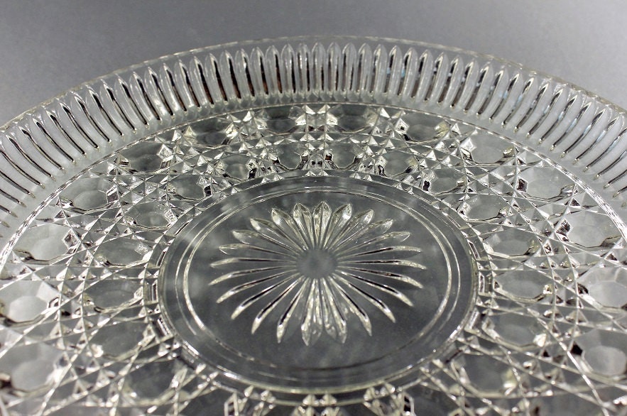 Chop Plate, Federal Glass, Windsor Pattern, Cake Plate, Dessert Plate ...