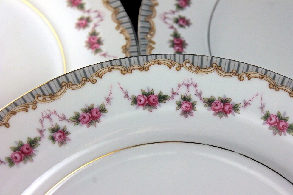 Dinner Plates, Noritake, Ridgewood Pattern, Floral Design, Fine China ...