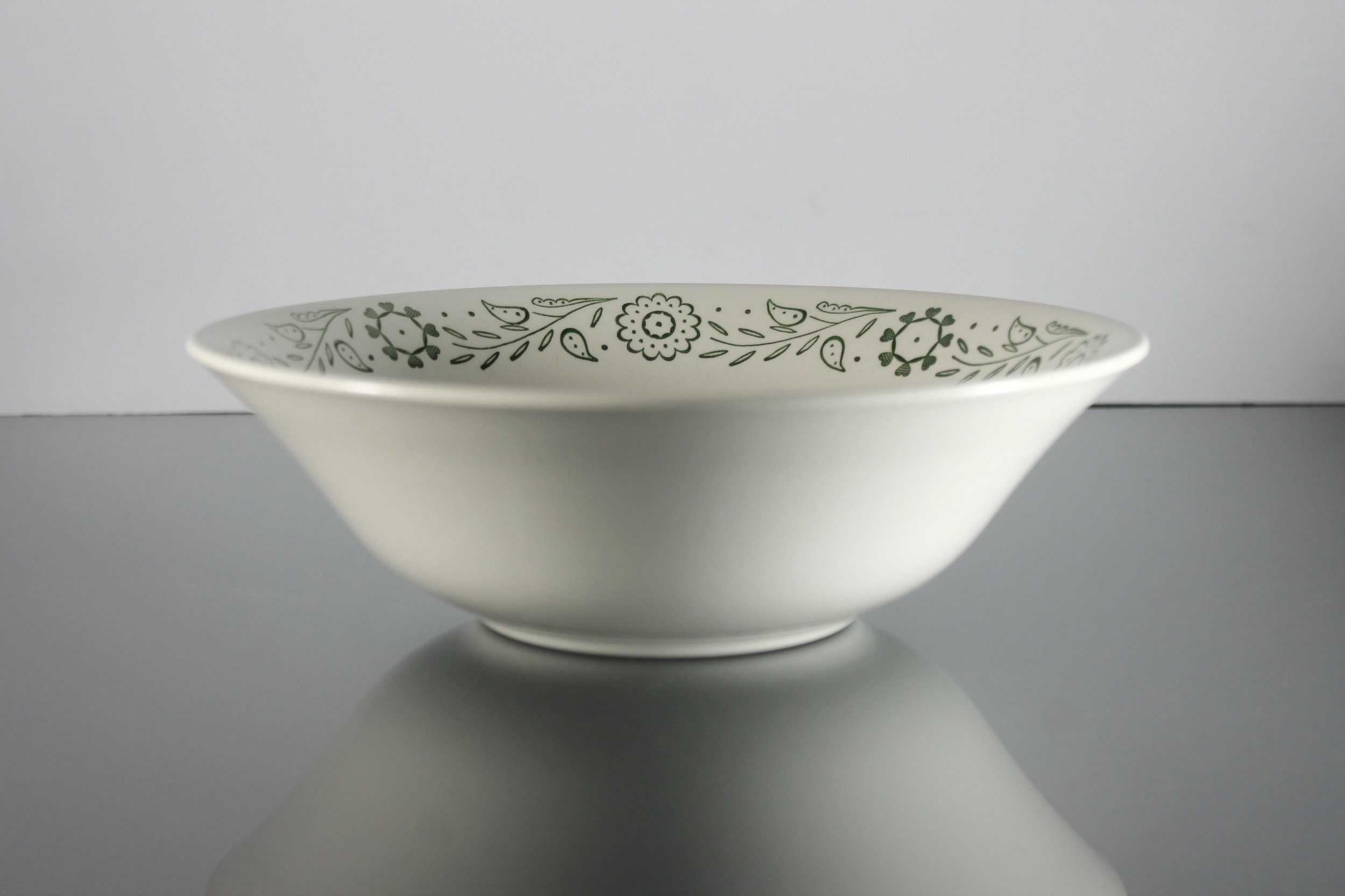 Vegetable Bowl, Scio Pottery, Provincial, Green Roster, Discontinued ...