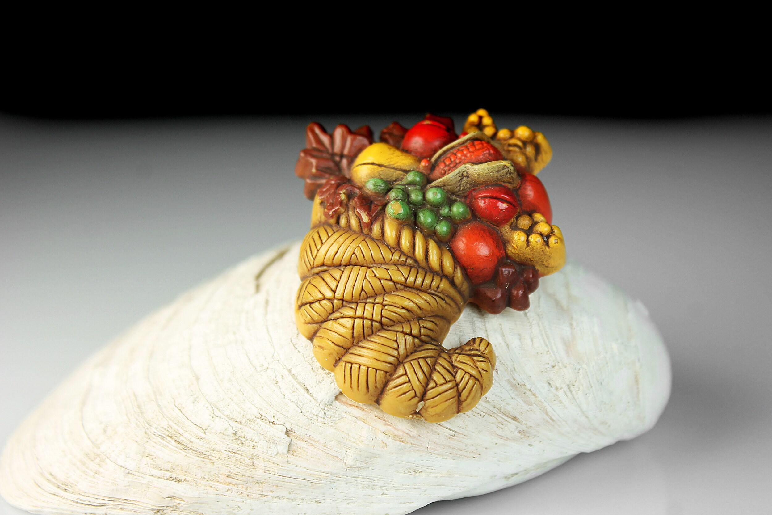 Hallmark Cornucopia Pin, Thanksgiving, Autumn, Lapel Pin, Fall Jewelry