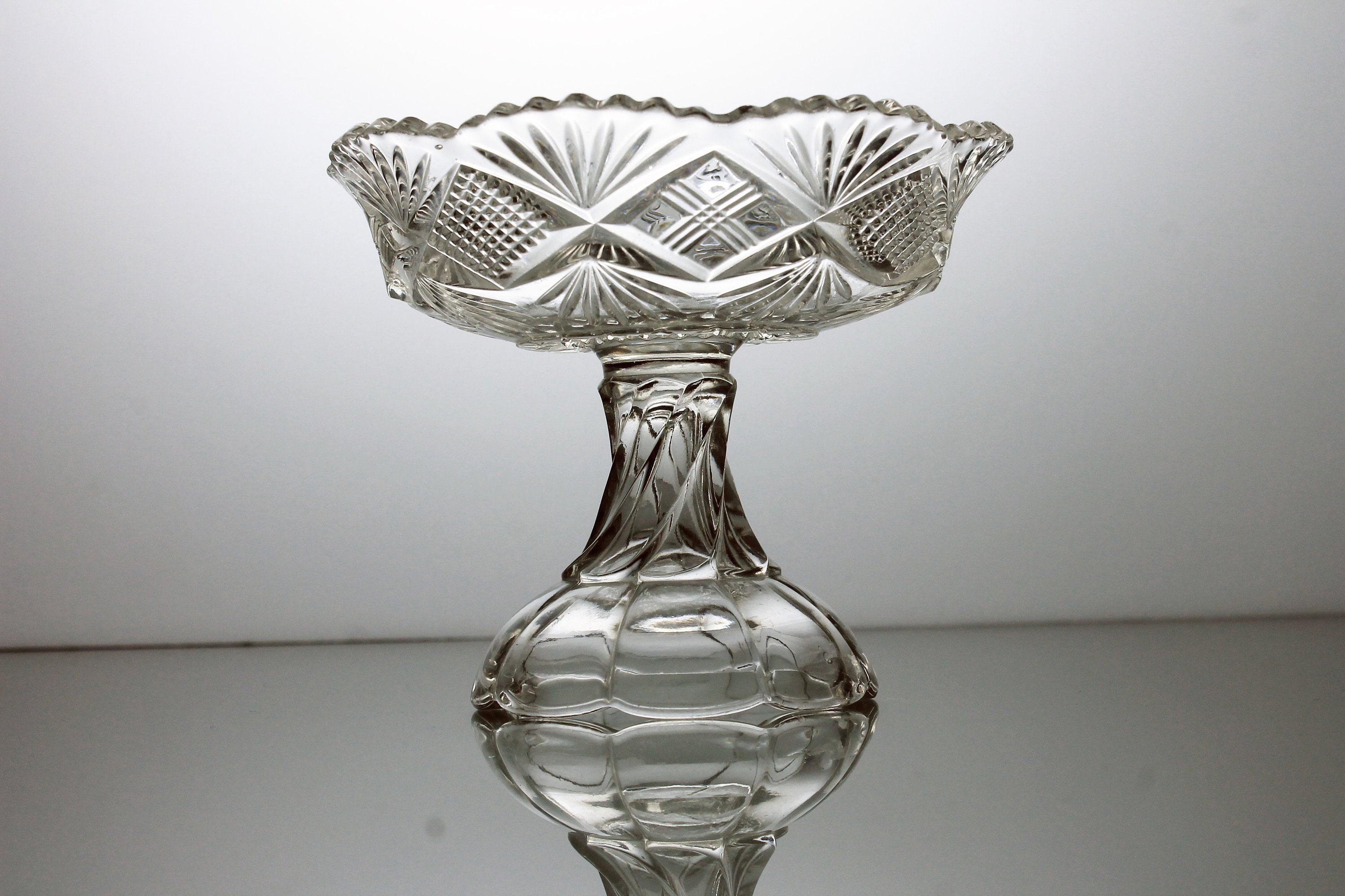 Antique EAPG Jelly Compote, Duncan and Miller, Panelled Diamond Pattern ...