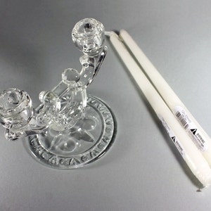 Double Light Candlestick, Sterling Crystal, Classique-clear, Thumbprint ...