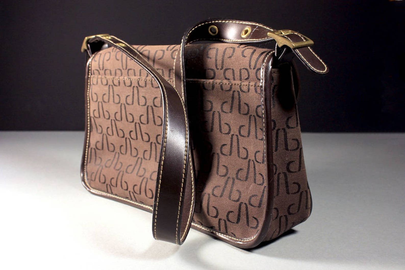 Brown Handbag Shoulder Bag Patterned Magnet Closure - Etsy