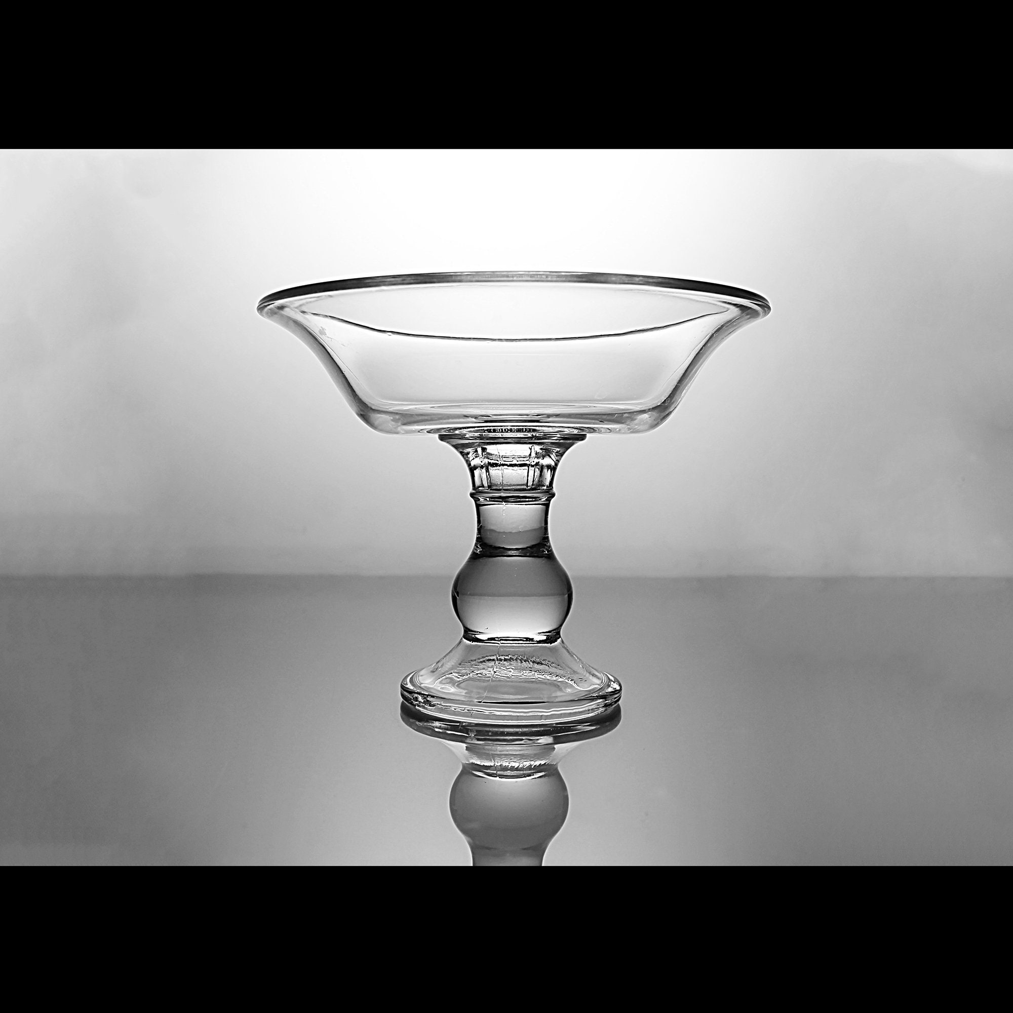 Clear Glass Pedestal Compote, Centerpiece, Giftware, Fruit Bowl, Small ...