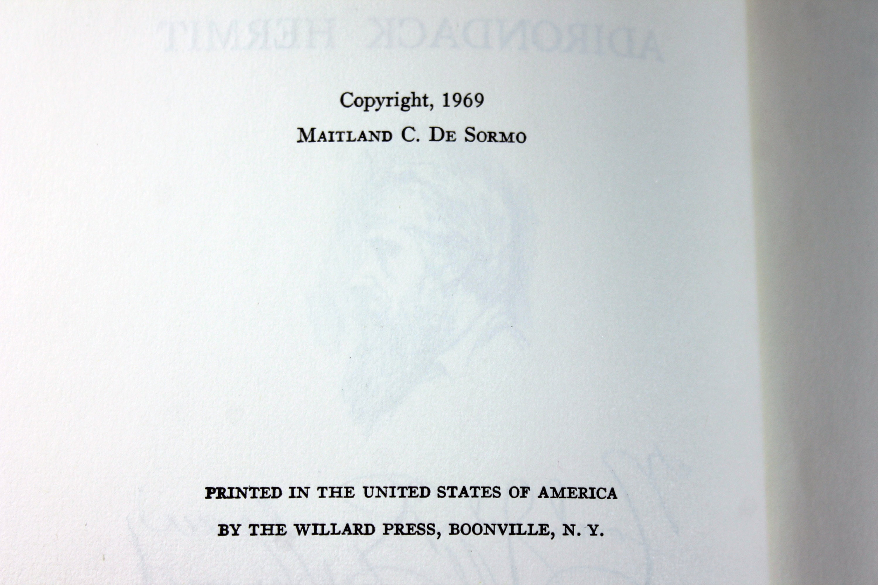 1969 Hardcover Book, Noah John Rondeau, Adirondack Hermit, First ...