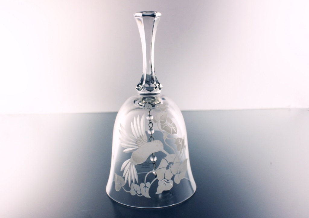 Etched Crystal Bell, Avon, Hummingbird, 24K Leaded Crystal, Crystal ...