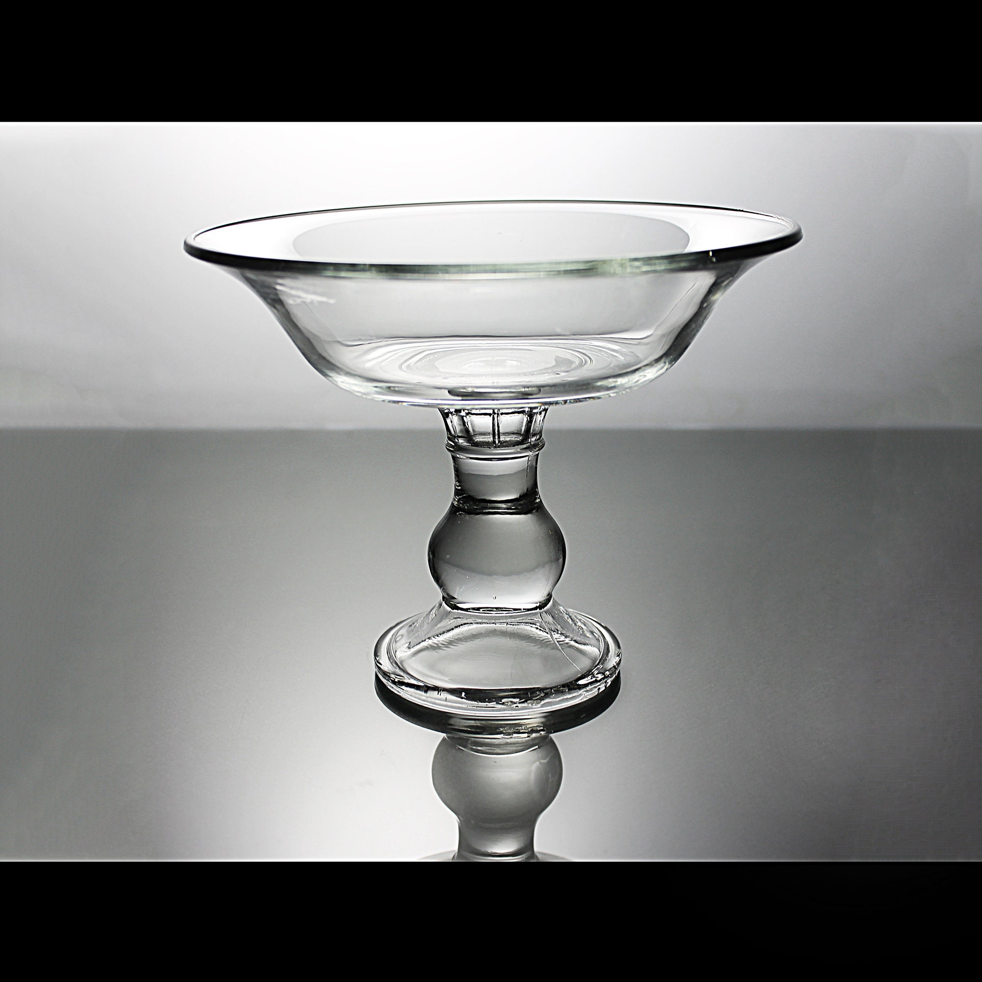 Clear Glass Pedestal Compote, Centerpiece, Giftware, Fruit Bowl, Small ...