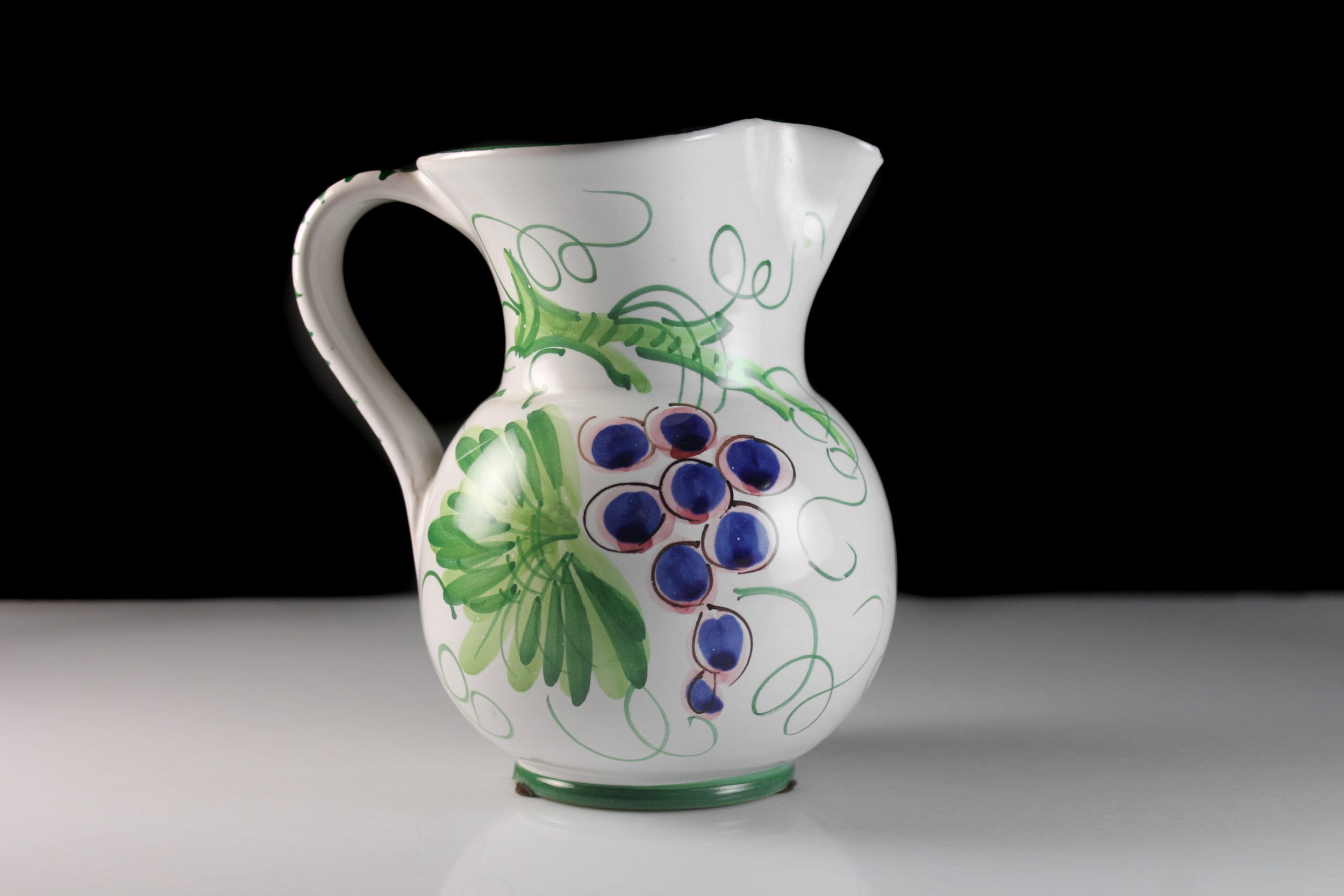 Pitcher, Made in Italy, Grape Vine Design, Jug, Vase, Hand Painted ...