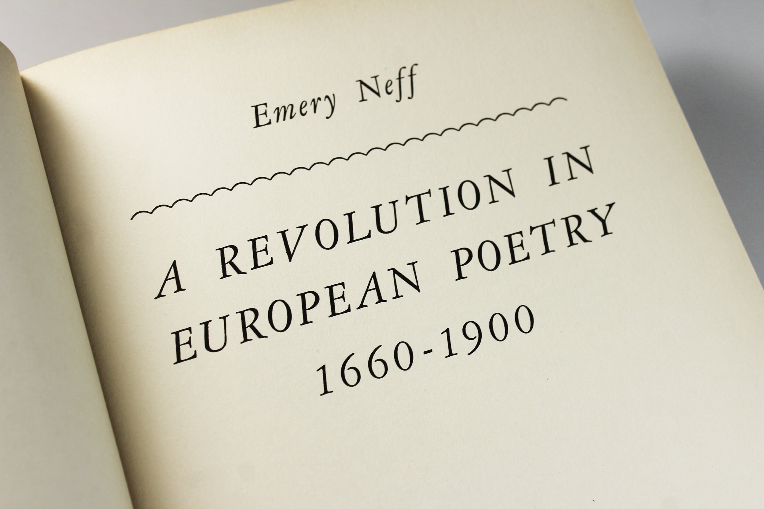 Hardcover Book, A Revolution in European Poetry, Emery Neff, Literature ...