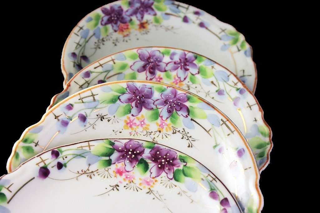 Dessert Plates, Bread and Butter Plates, Made in Japan, Hand Painted ...