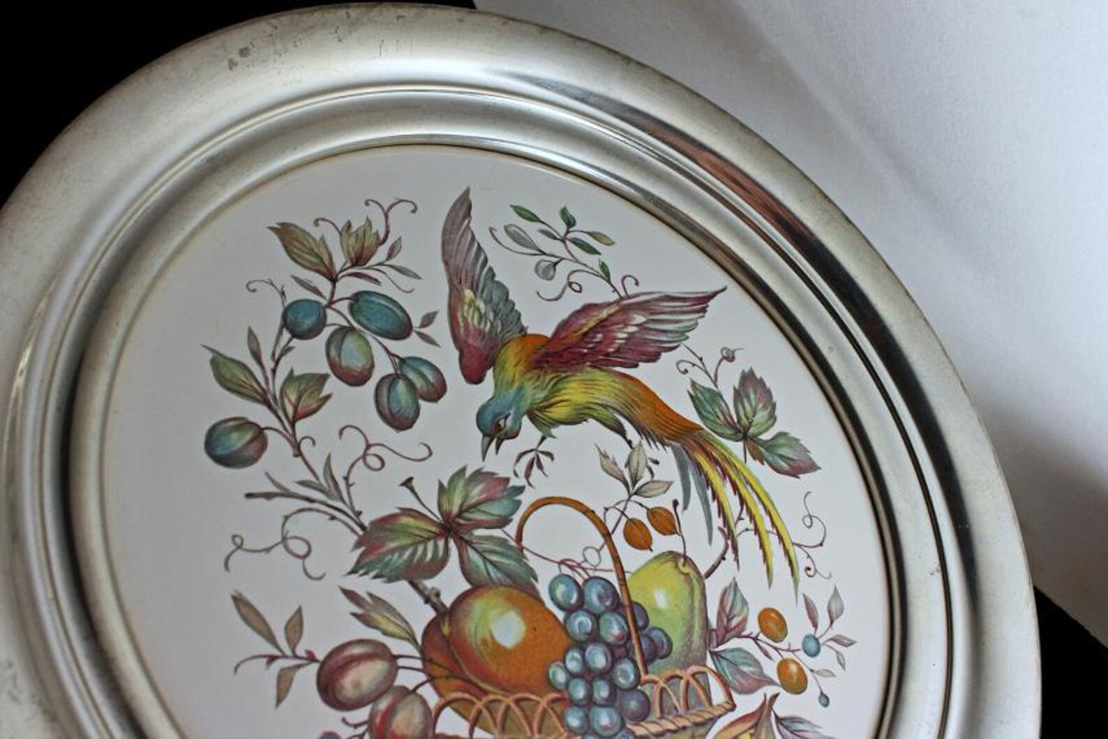 Trivet Ceramic Center Aluminum Rim Cork Backing Bird of | Etsy