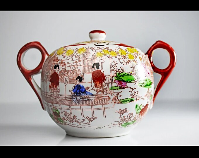 Sugar Bowl, Geisha, Hand Painted, Made in Japan - Etsy