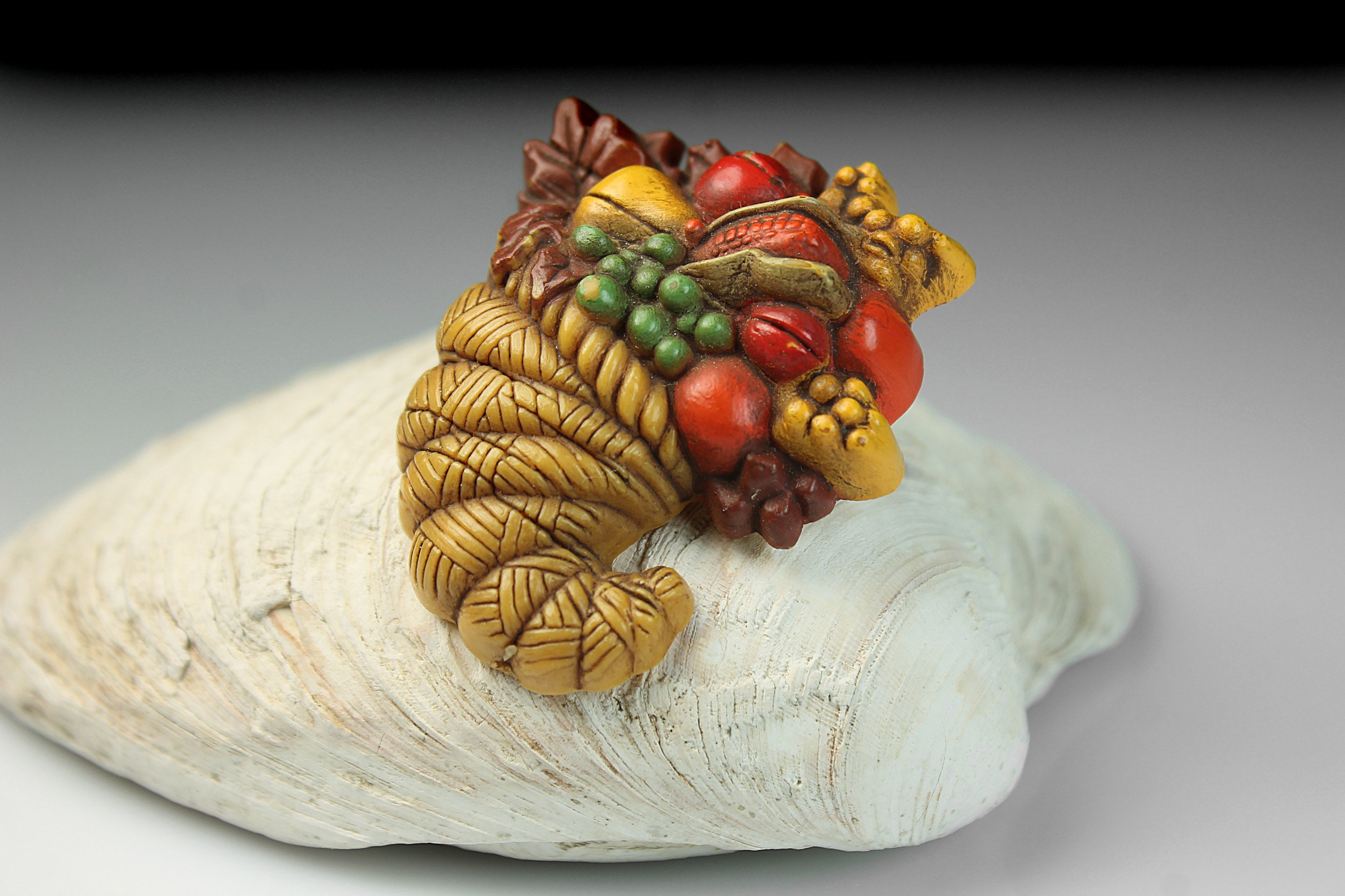 Hallmark Cornucopia Pin, Thanksgiving, Autumn, Lapel Pin, Fall Jewelry