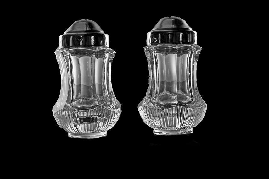 Salt and Pepper Shakers, Clear Glass