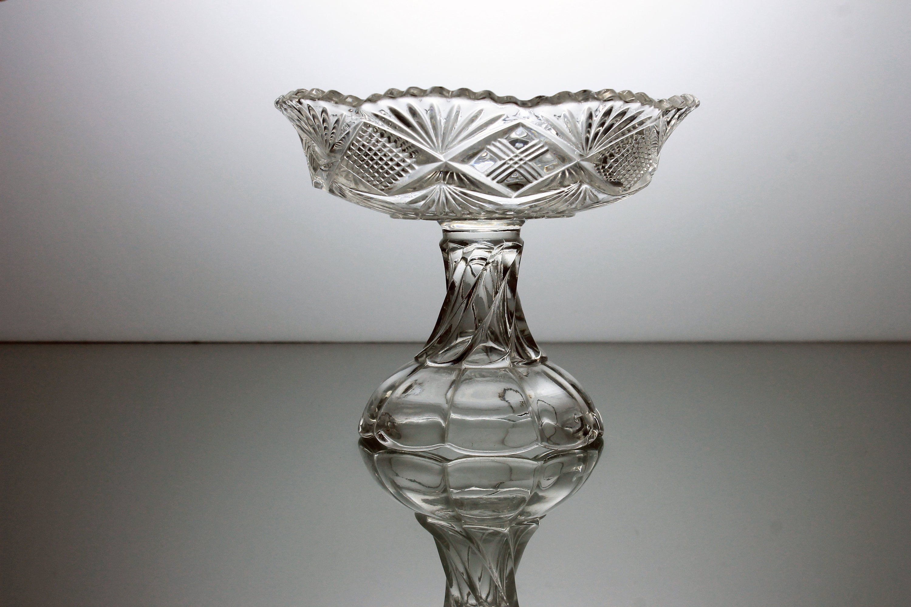 Antique EAPG Jelly Compote, Duncan and Miller, Panelled Diamond Pattern ...