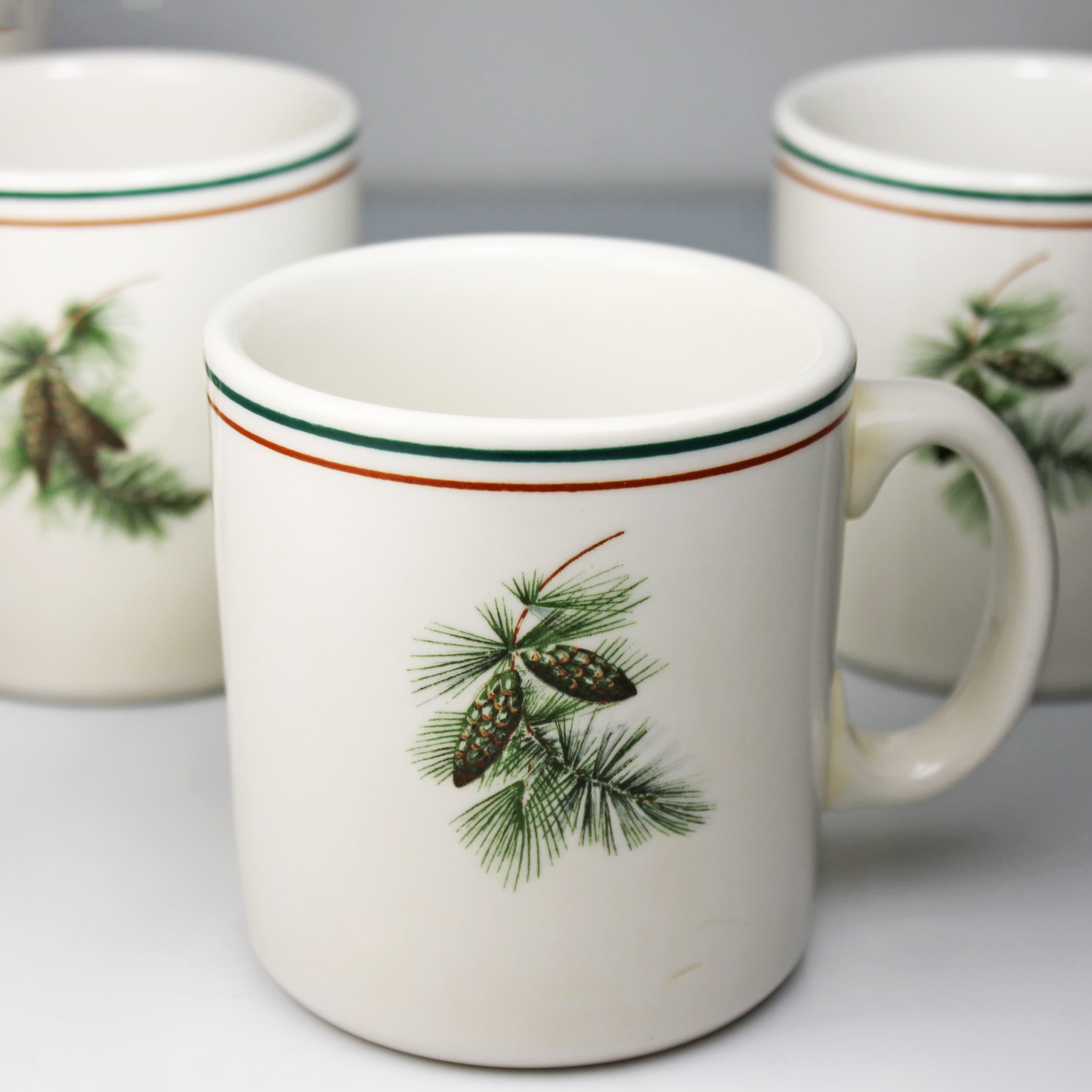 Syracuse Adirondack Coffee Mugs, Restaurant Grade, Pinecone, Set of 5 ...