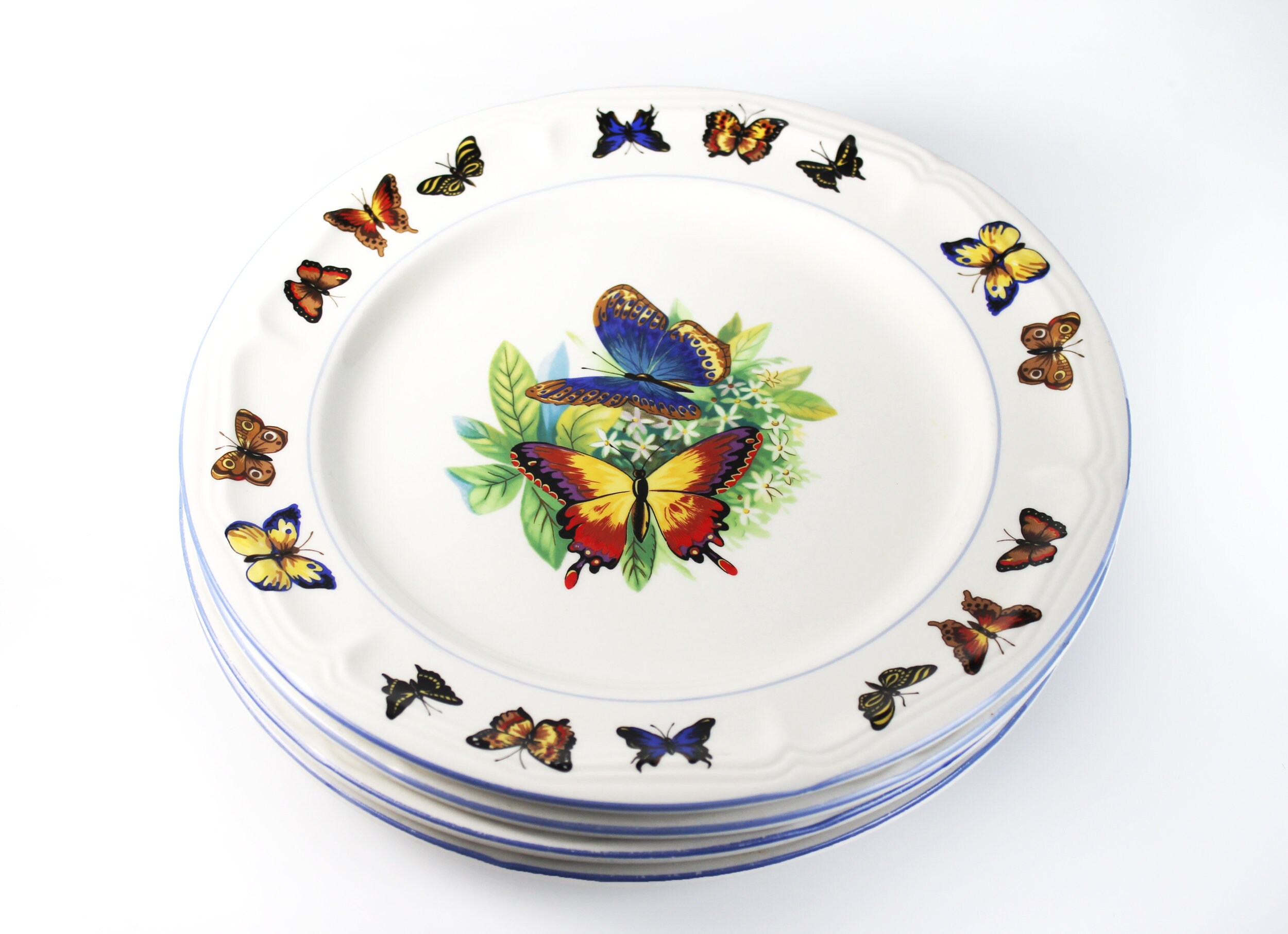 Dinner Plates, Tabletops Unlimited, Butterflies, Set of 4