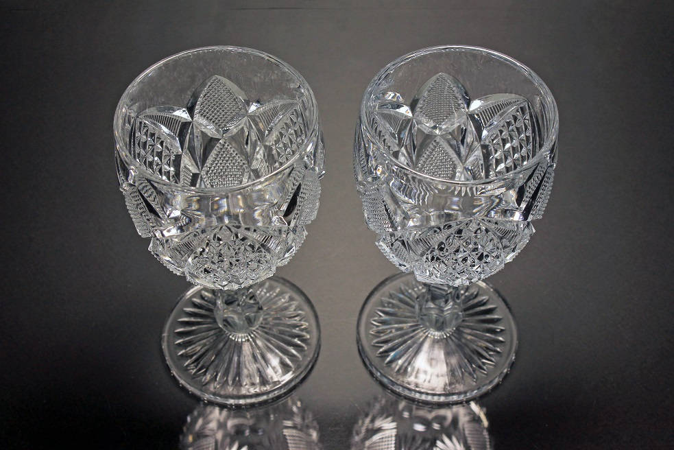 EAPG Water Goblets, US Glass, Pennsylvania Pattern, Wine Glasses, Circa ...