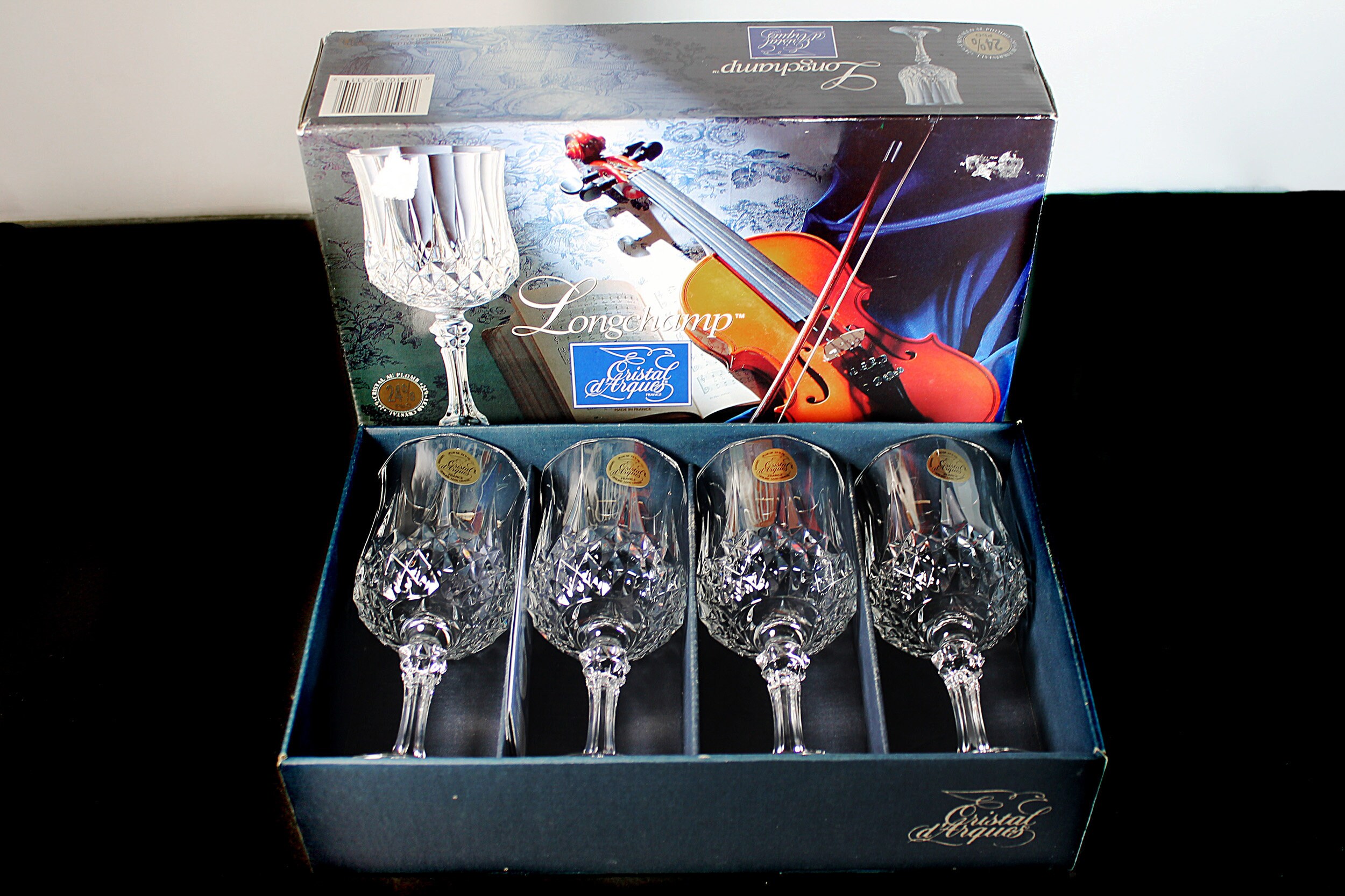 Crystal Wine Glasses, Cristal D'Arques-Durand, Longchamp, New Old Stock ...