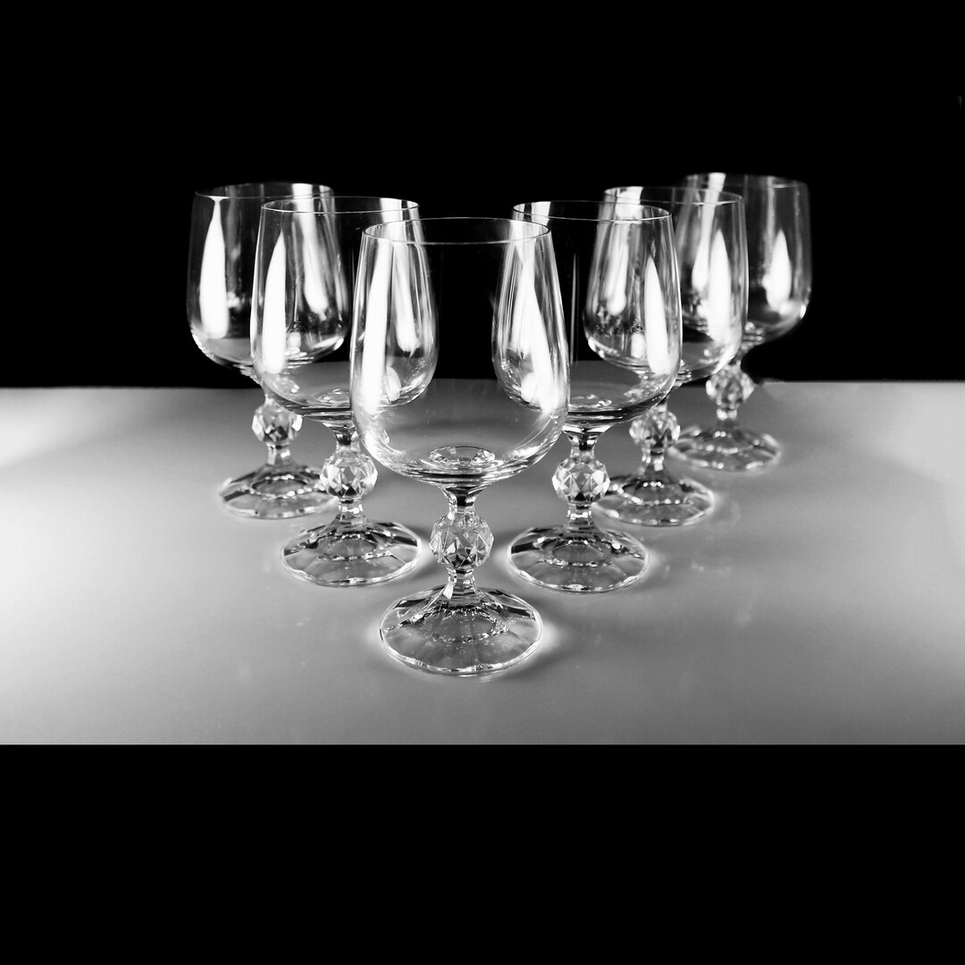 Crystal Wine Glasses, Bohemia Crystal, Claudia, Czechoslovakia, Set of ...