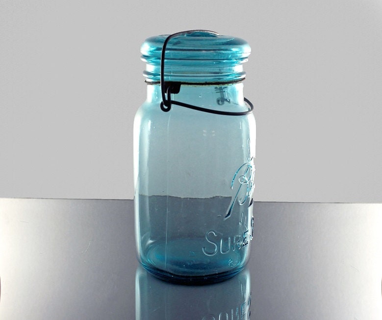 Ball Sure Seal Canning Jar, One Quart, Wide Mouth, Wire Bail Top ...