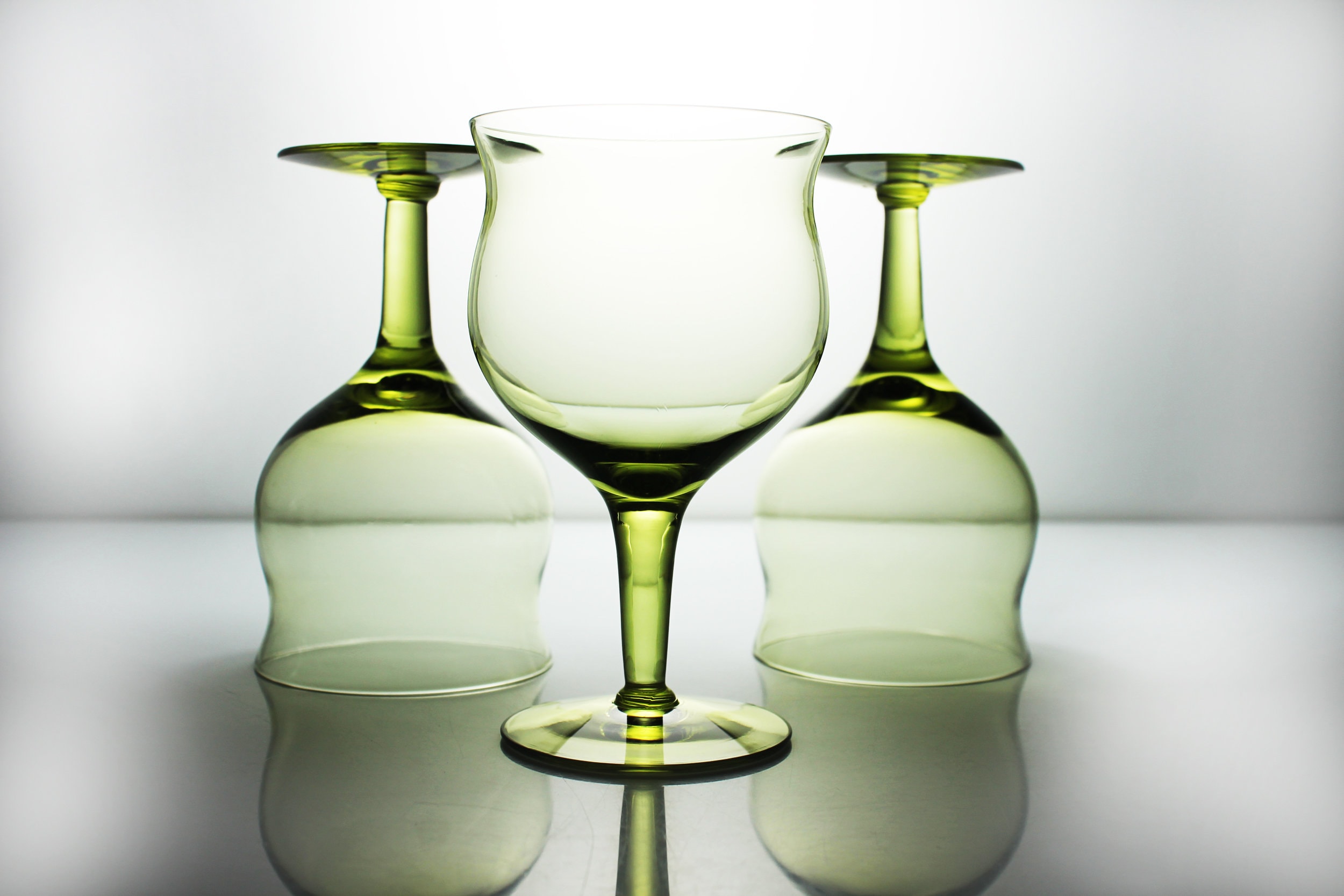 Green Wine Glasses Skanda Green Imperial Glass Set Of 3 Barware 8 Ounce